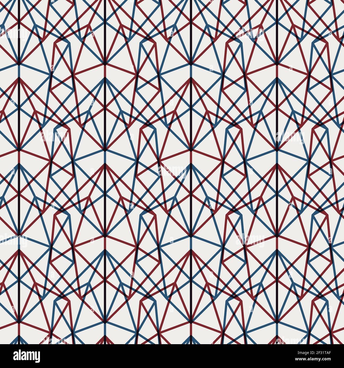 Seamless geo pattern in red blue black white Stock Photo - Alamy
