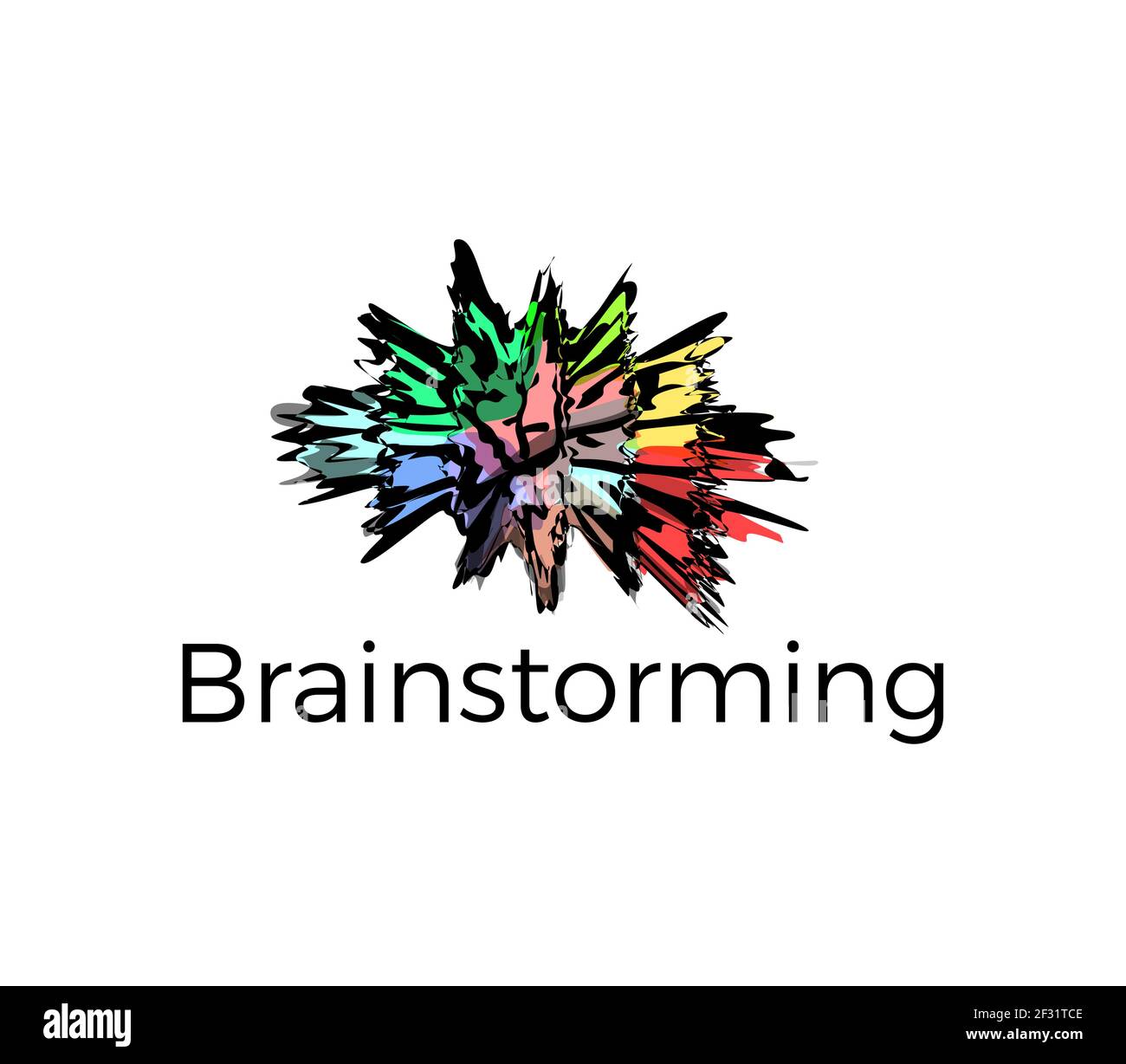 Brain explosion logo template. Brainstorming icon. Brain disease ...
