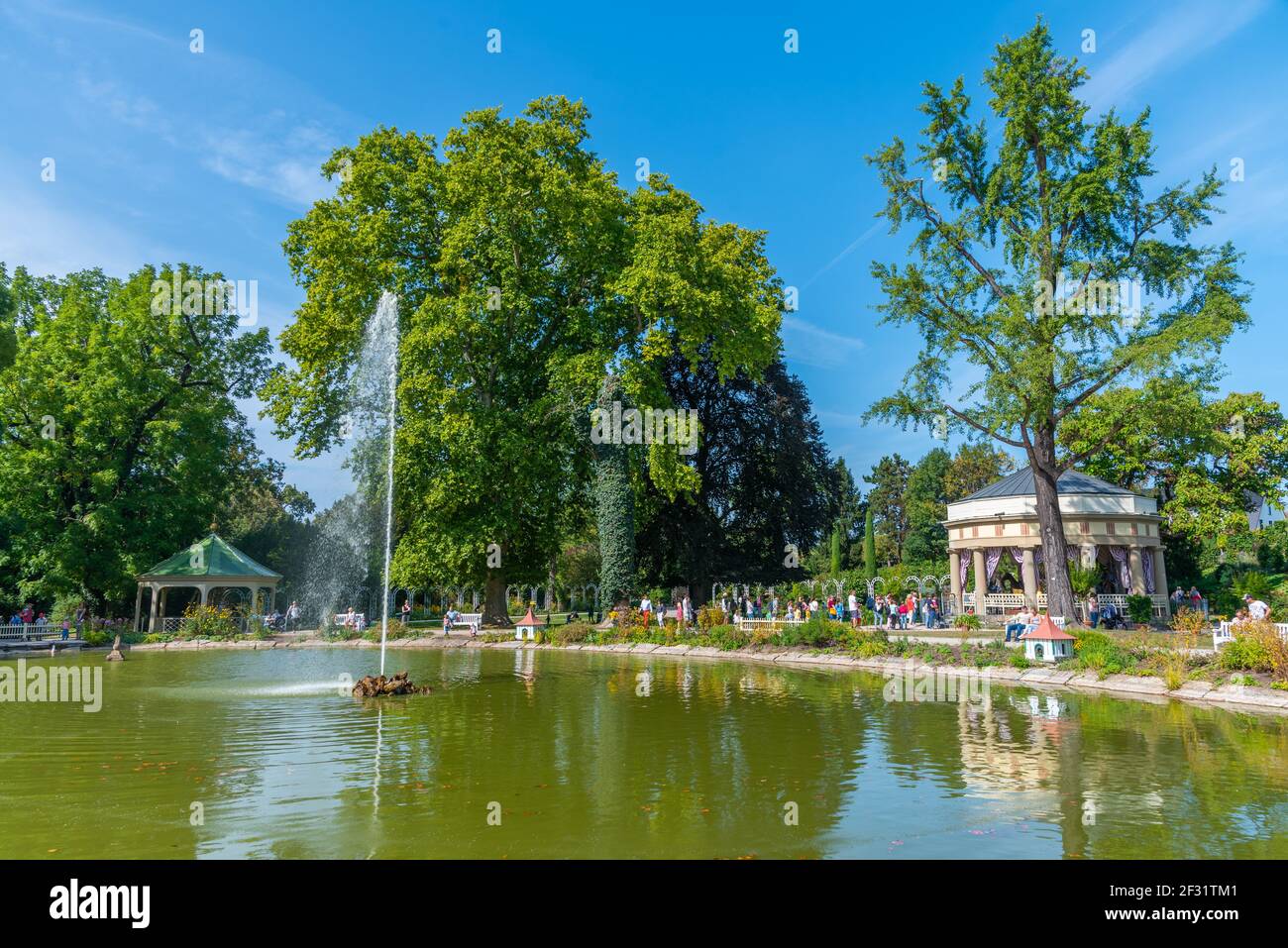 Ludwigsburg, Germany, September 20, 2020: Lake at the park at ...