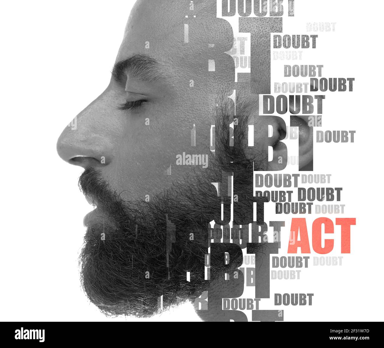 A reflective profile portrait of a man Stock Photo - Alamy