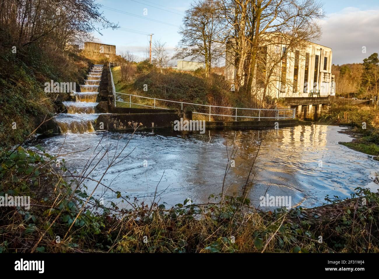 Earlstoun salmon ladder or fish pass, at Earlstoun Power Station and ...