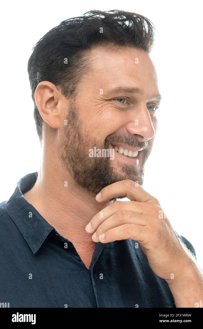 A portrait of a grinning man Stock Photo - Alamy