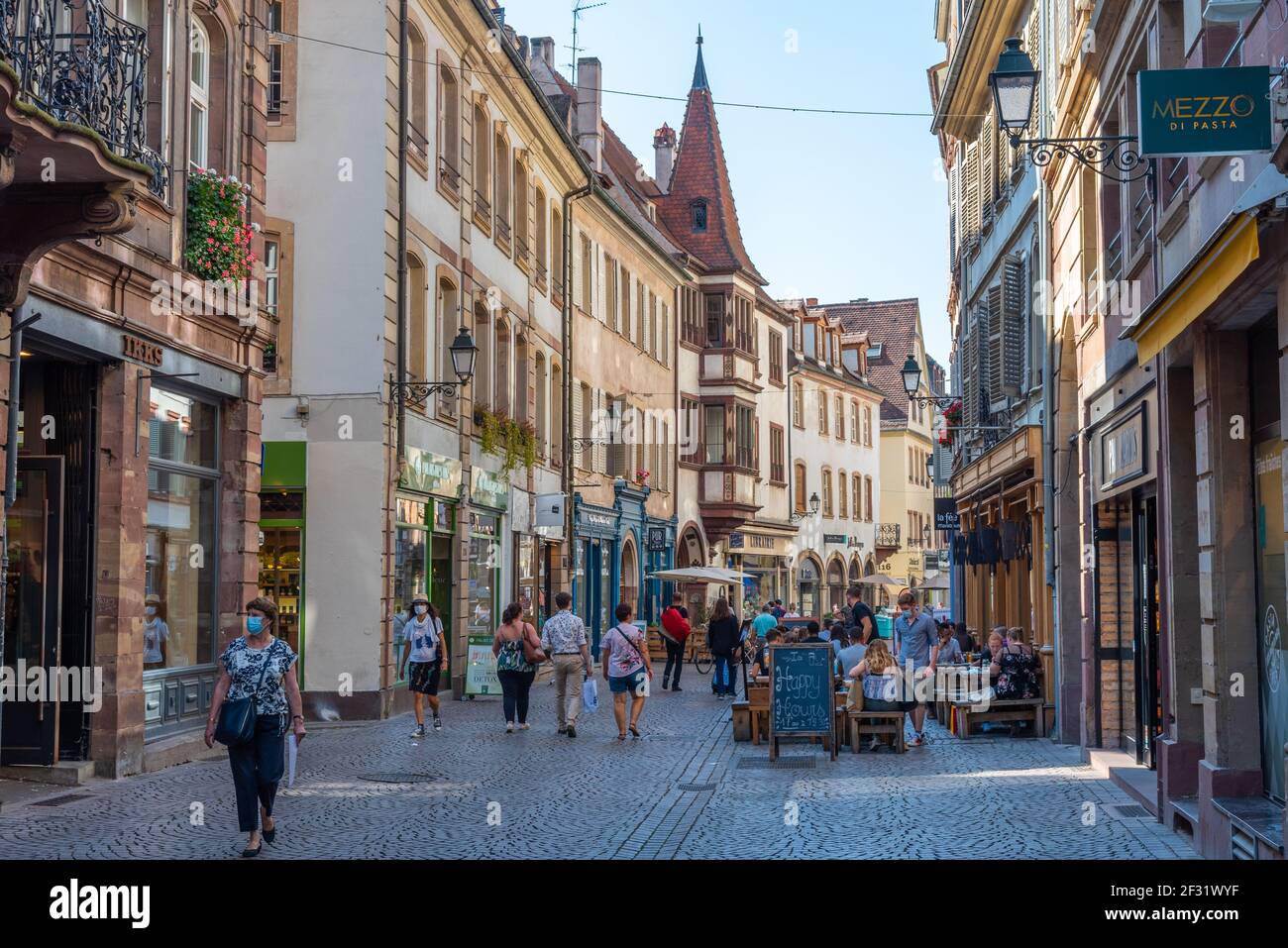 Strasbourg, France, September 21, 2020: People are strolling through a ...