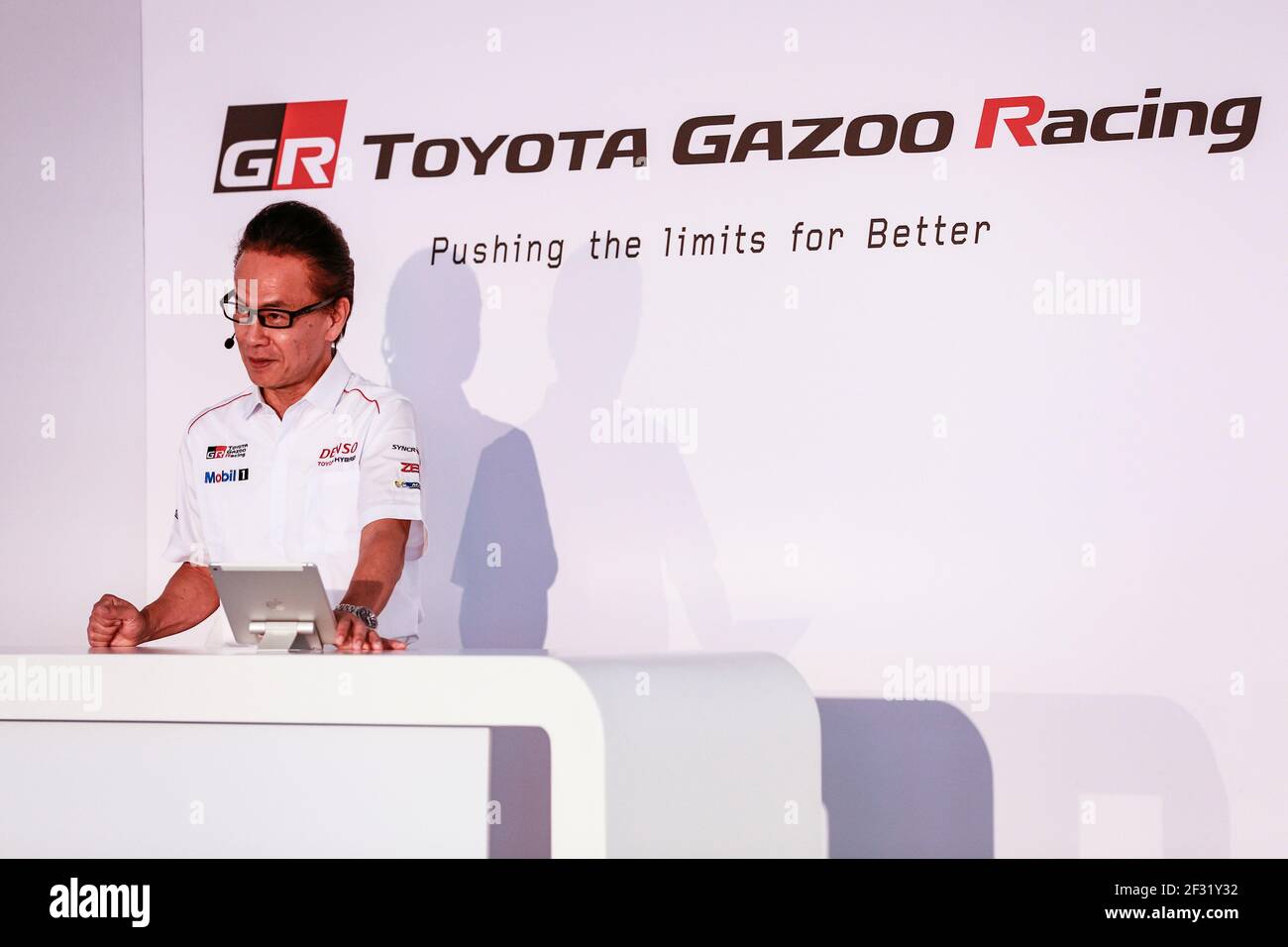Shigeki Tomoyama, Executive Vice President at Toyota press conference ...