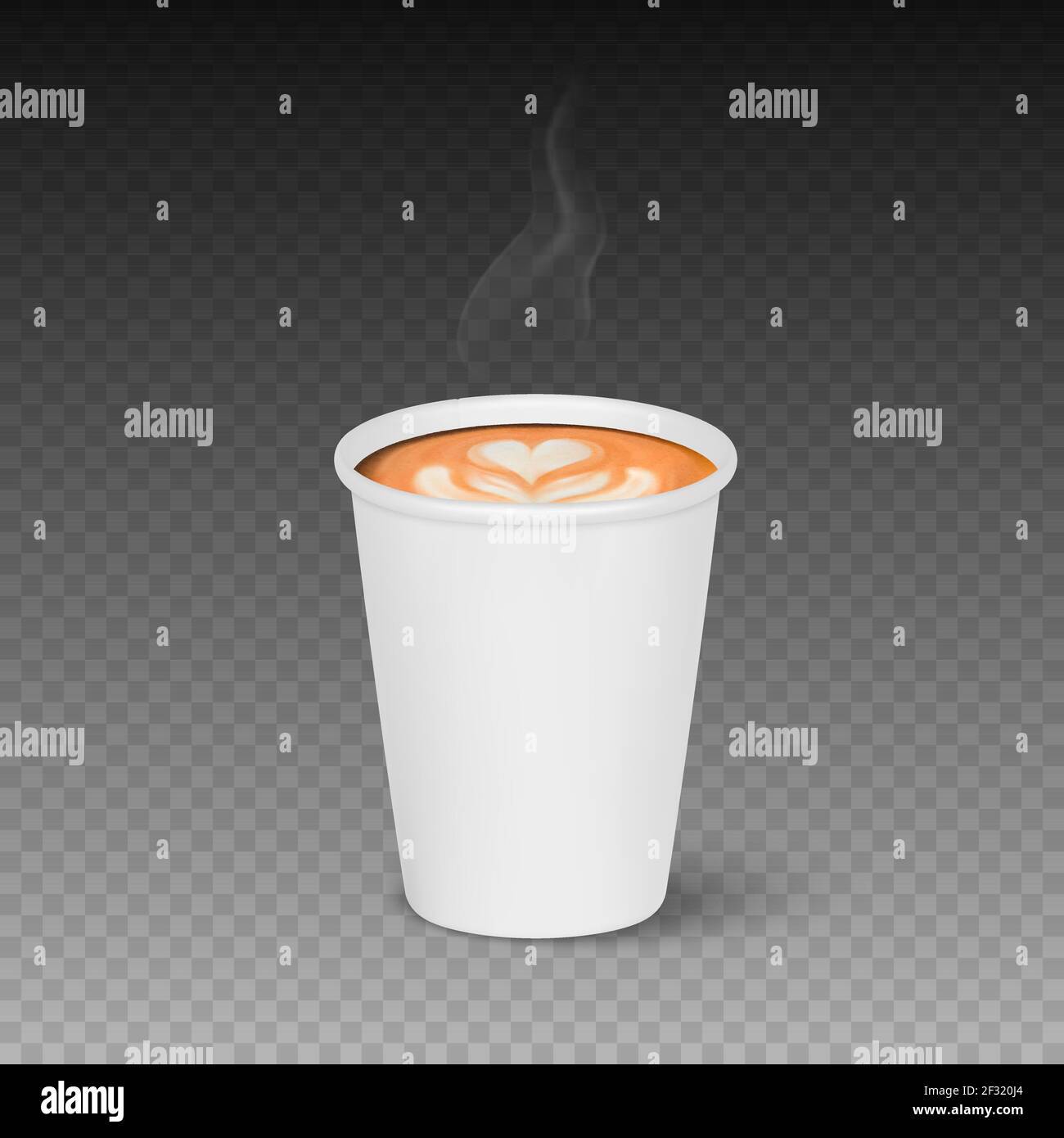 Vector 3d Realistic Paper White Disposable Cup Isolated with Hot Milk ...