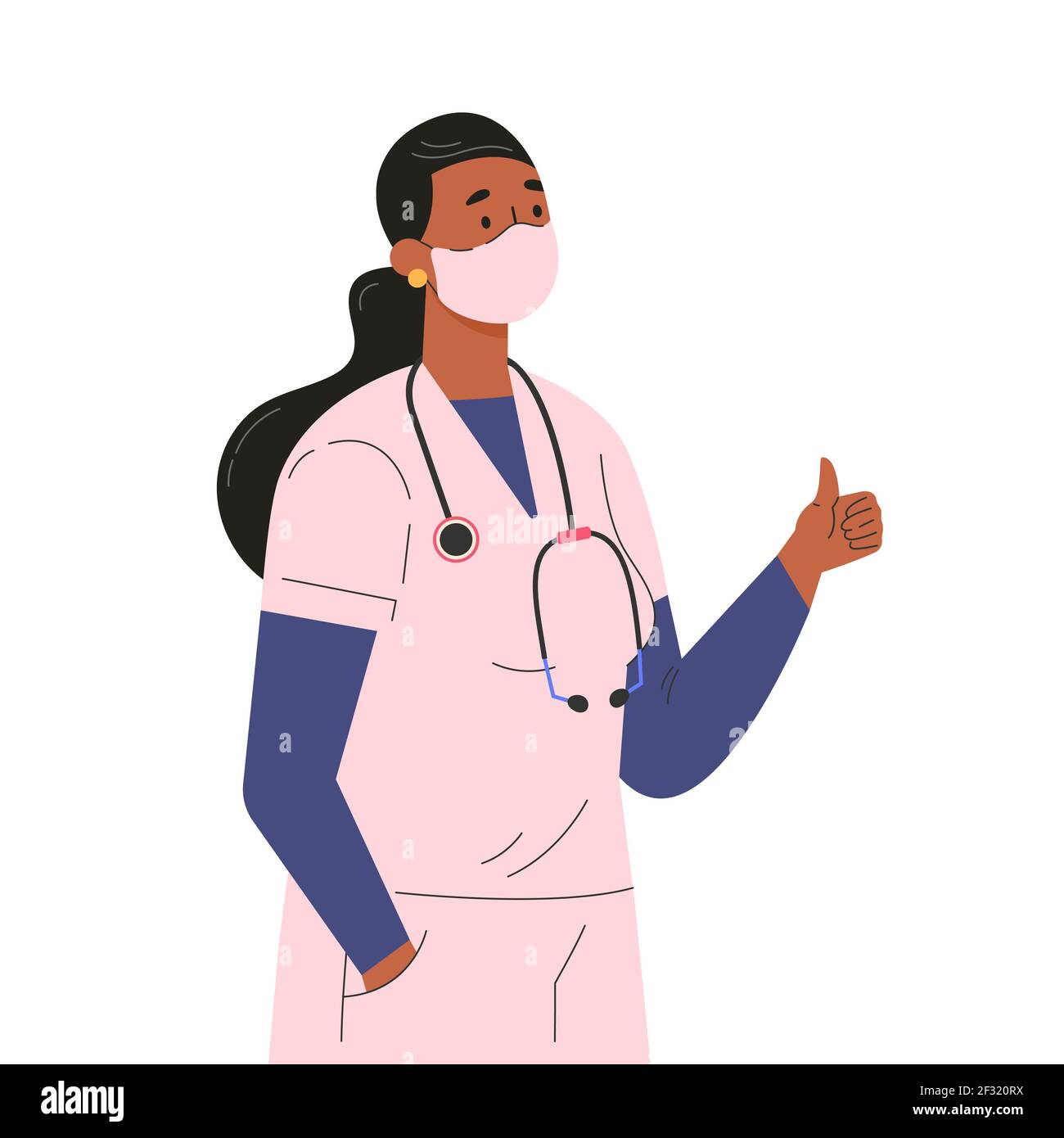 Female professional in mask Stock Vector Images - Alamy