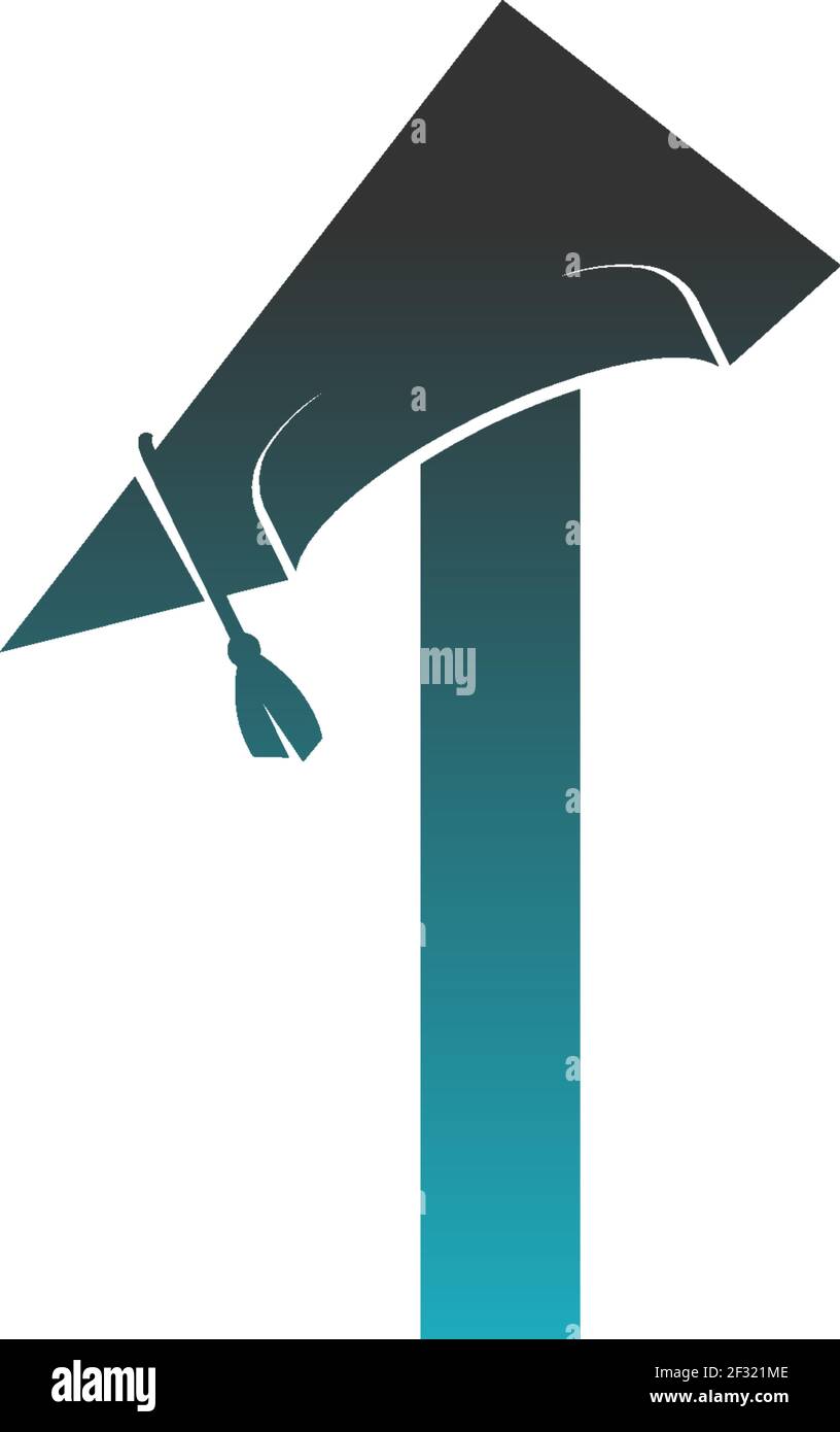 Letter I logo icon with graduation hat design vector illustration Stock ...