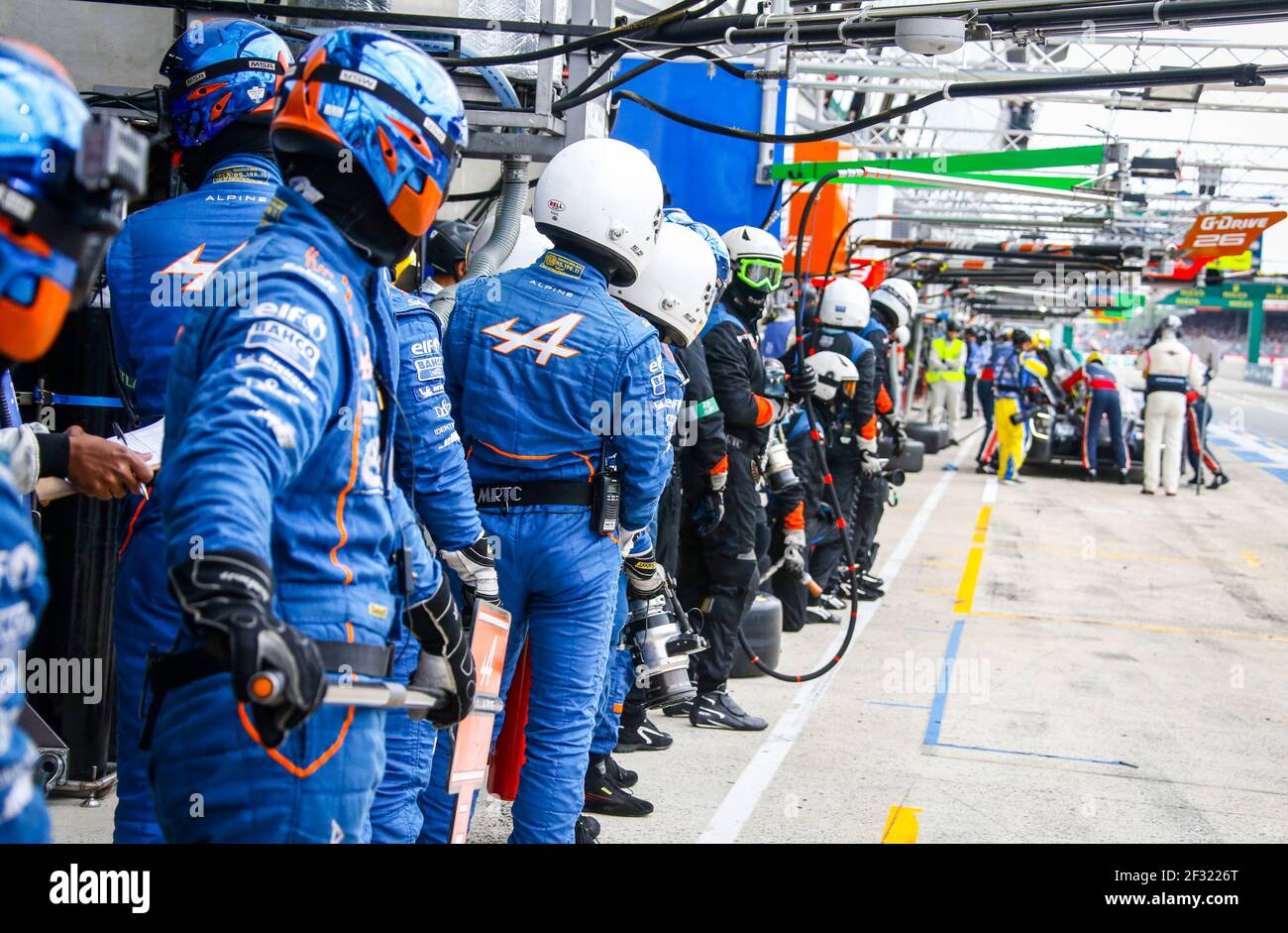 Team Alpine during the 2019 Le Mans 24 hours race, from June 15 to 16 ...