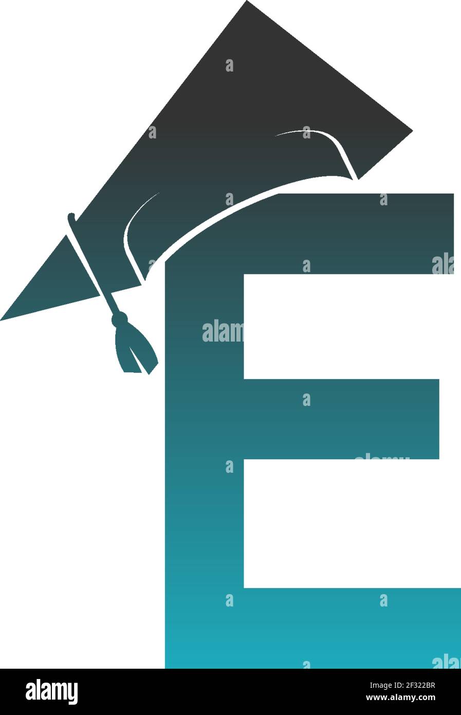 Letter E logo icon with graduation hat design vector illustration Stock ...