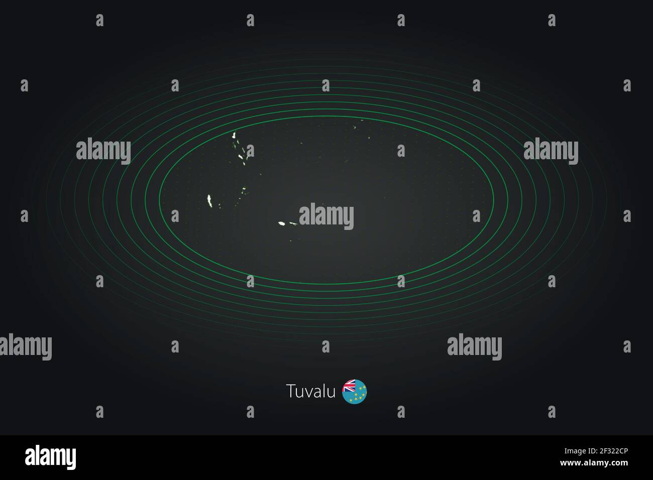 Tuvalu map in dark color, oval map with neighboring countries. Vector ...