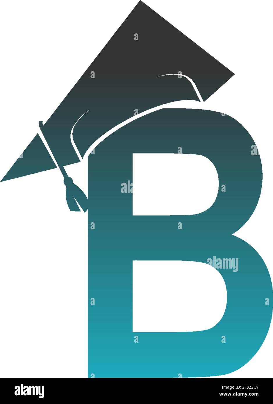 Letter B logo icon with graduation hat design vector illustration Stock ...