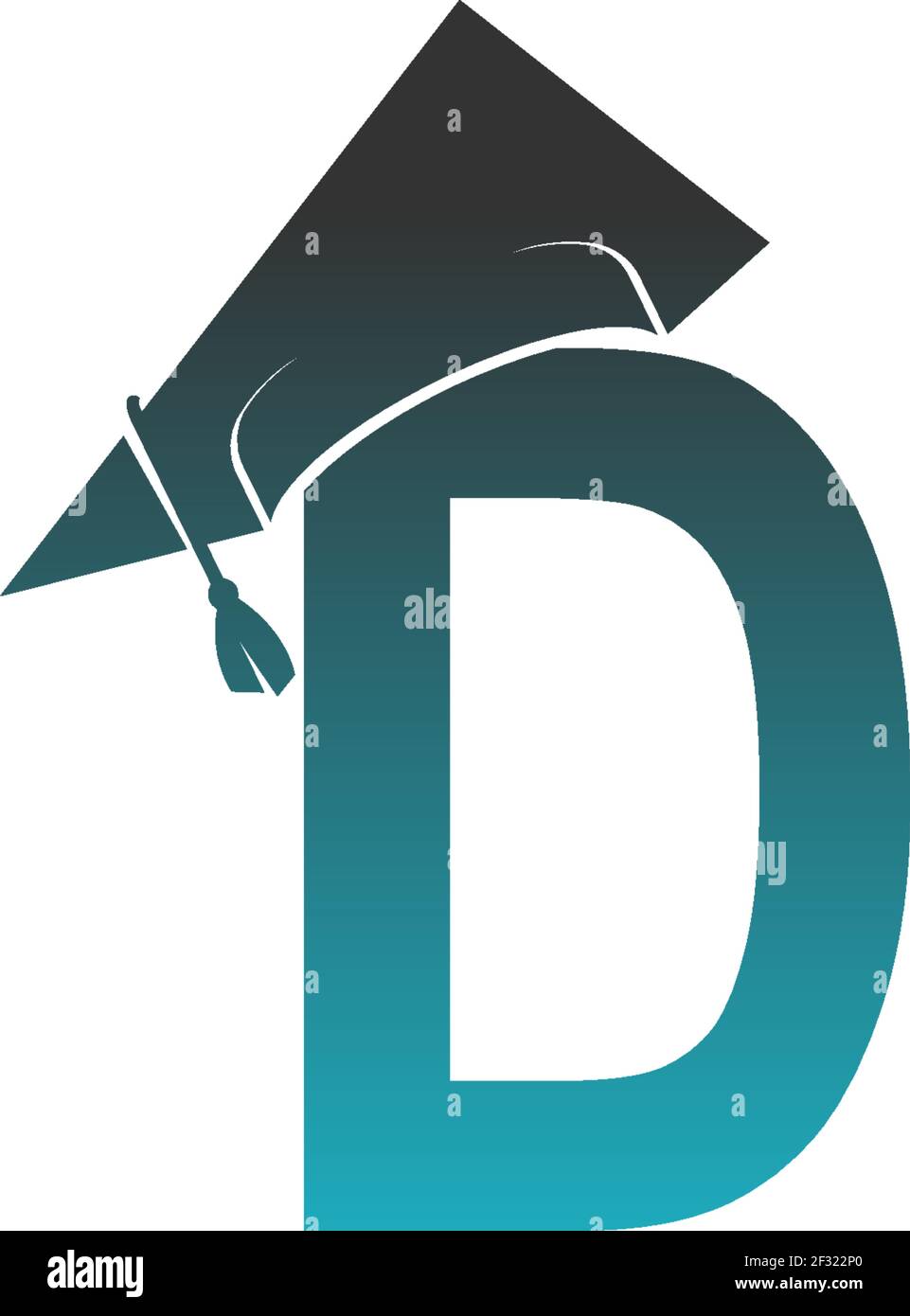 Letter D logo icon with graduation hat design vector illustration Stock ...