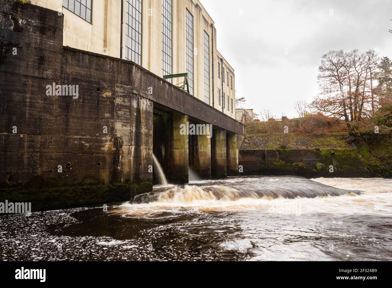 Water being released from the turbines at Kendoon Power Station on the ...