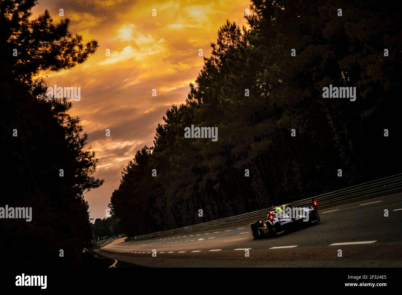 sunset during the 2019 Le Mans 24 hours race, from June 15 to 16 at Le ...