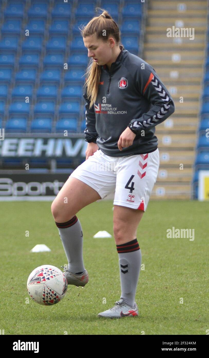 Chesterfield, UK. 03rd Oct, 2020. Alice Griffiths (#4 Charlton Athletic ...