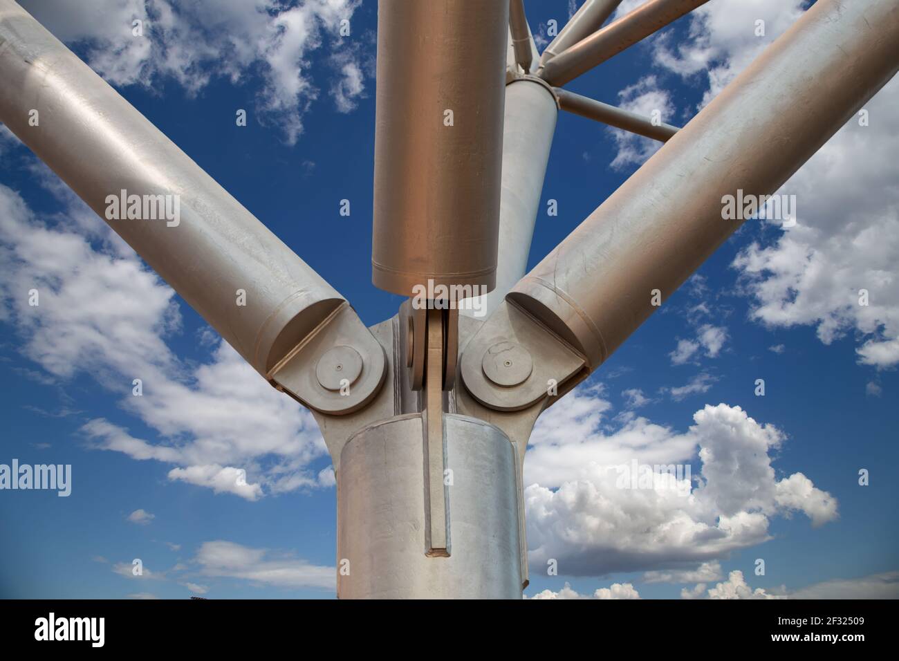 Metal column closeup on a background of sky Stock Photo - Alamy
