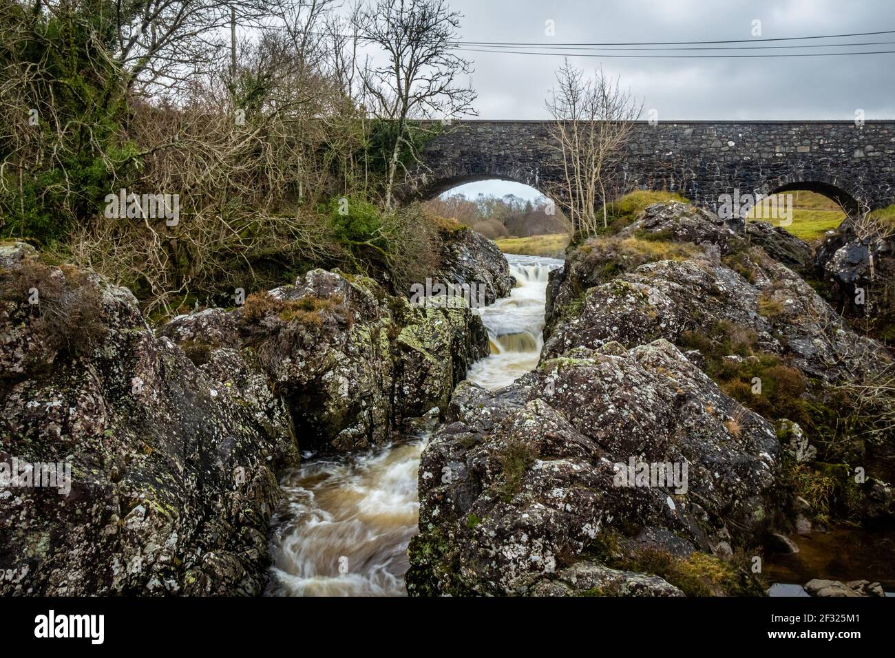 College Linn Waterfall on the Water of Ken at Kendoon, Dumfries and ...