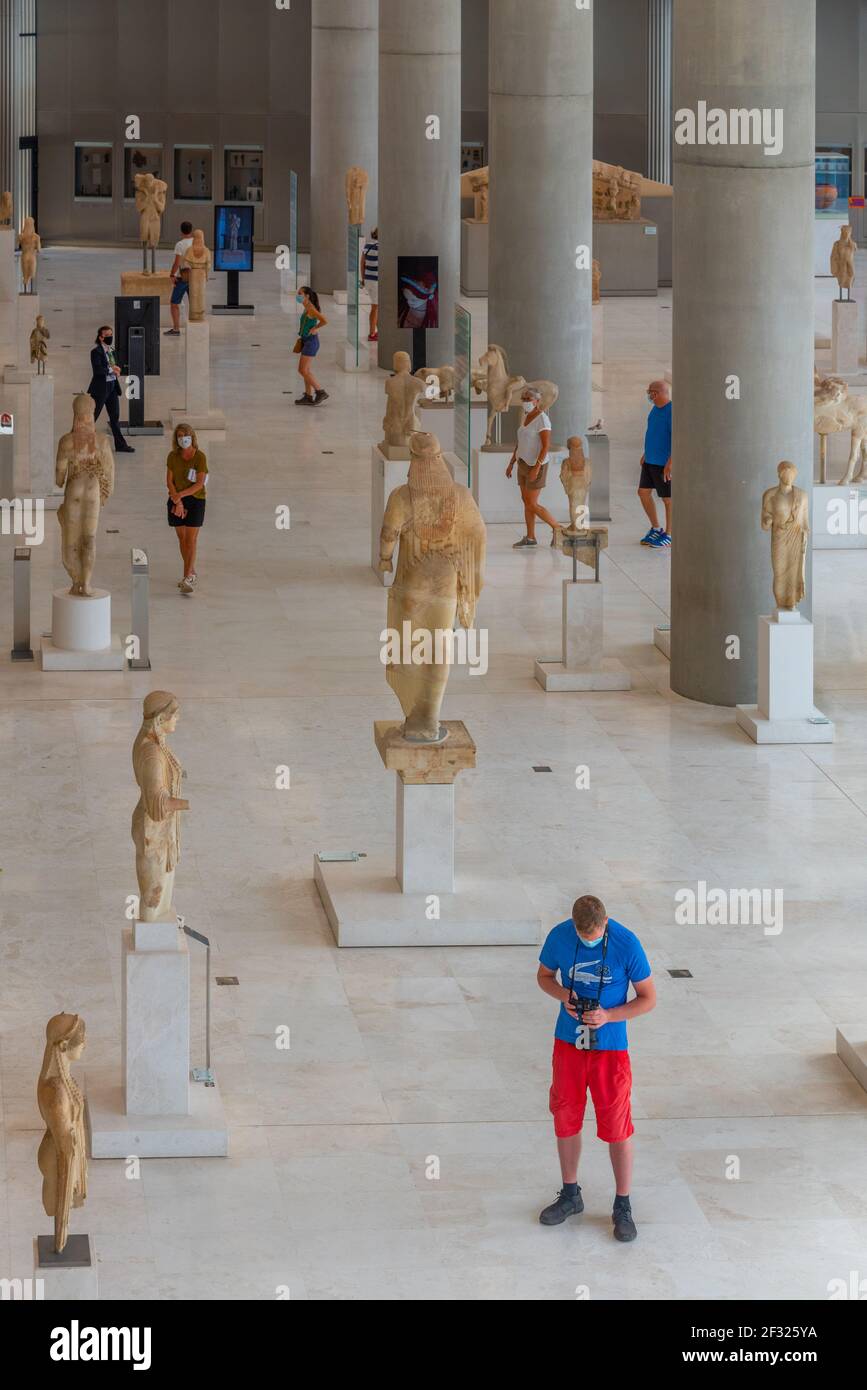 Athens, Greece, September 28, 2020: Collection of ancient artifacts at ...