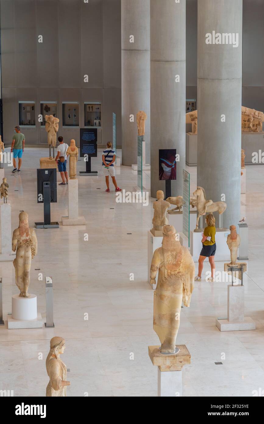 Athens, Greece, September 28, 2020: Collection of ancient artifacts at ...