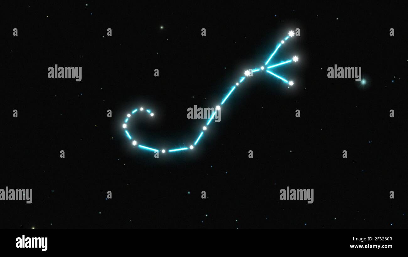 Constellations Scorpio Fantasy blue night sky infinity Universe space ...
