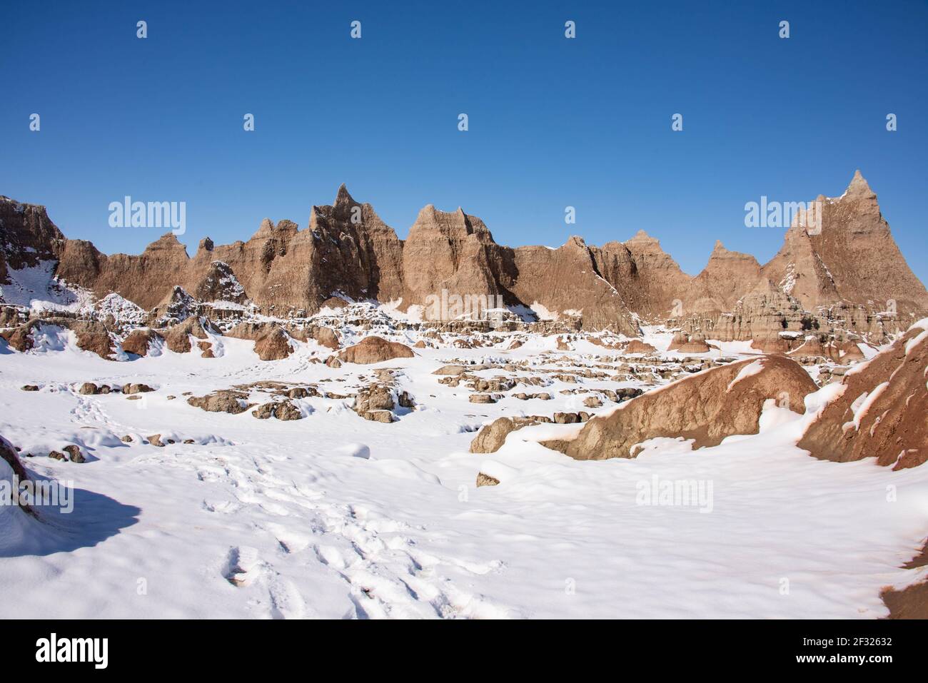 Badlands National Park in winter, South Dakota, U. S. A Stock Photo - Alamy
