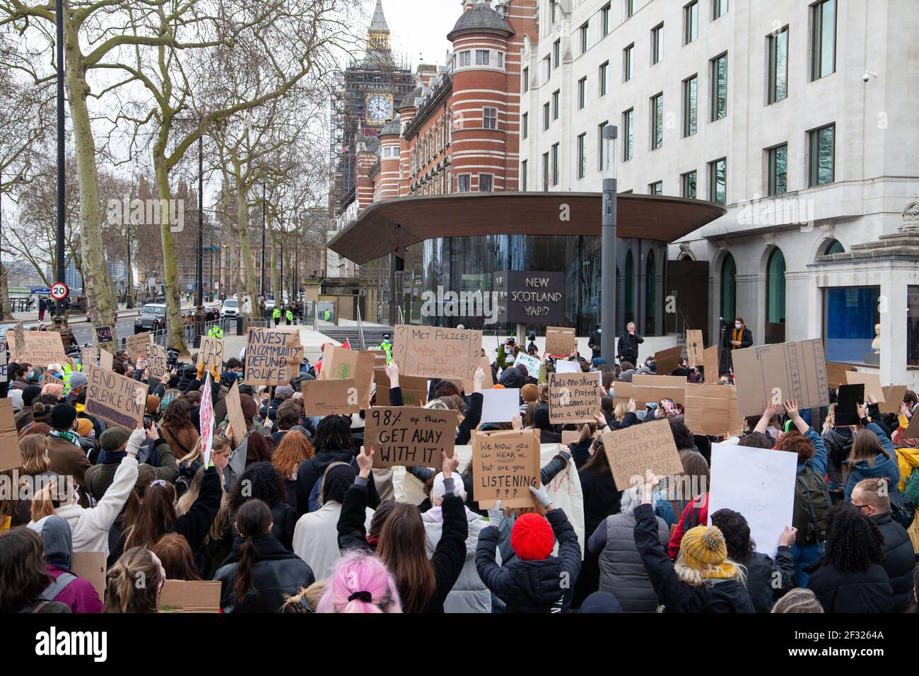 London, UK, 14th March, 2021. Protest against Metroploitan Police ...
