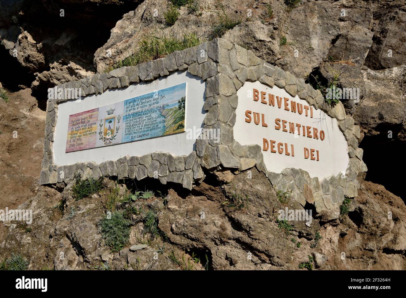 geography / travel, Italy, Campania, sign Sentiero Degli dey, way of ...