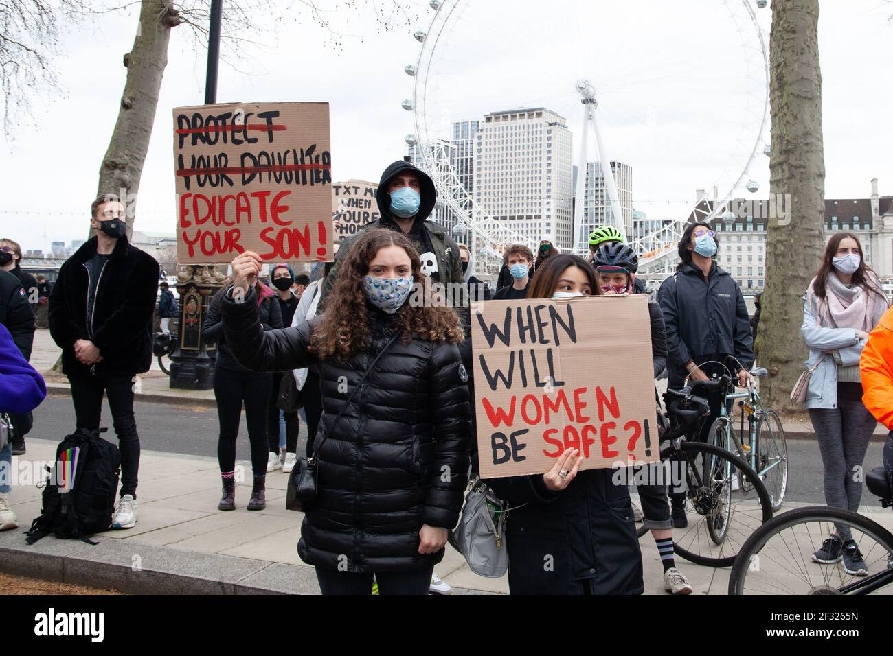 London, UK, 14th March, 2021. Protest against Metroploitan Police ...