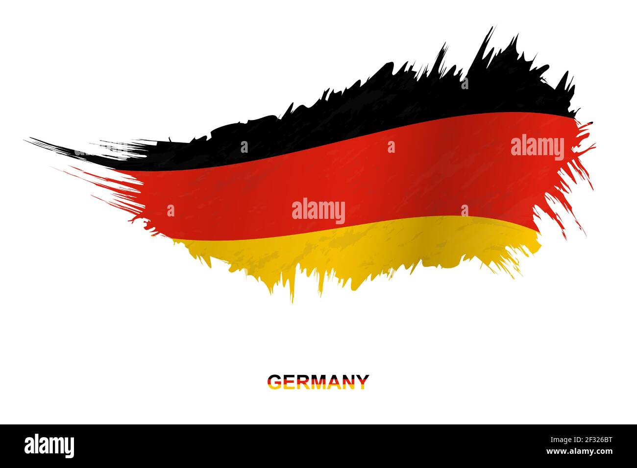 Flag of Germany in grunge style with waving effect, vector grunge brush ...