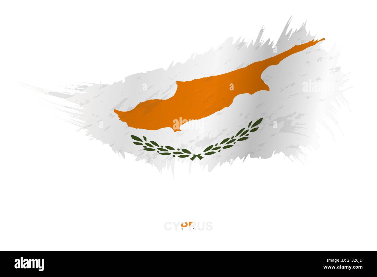 Flag of Cyprus in grunge style with waving effect, vector grunge brush ...