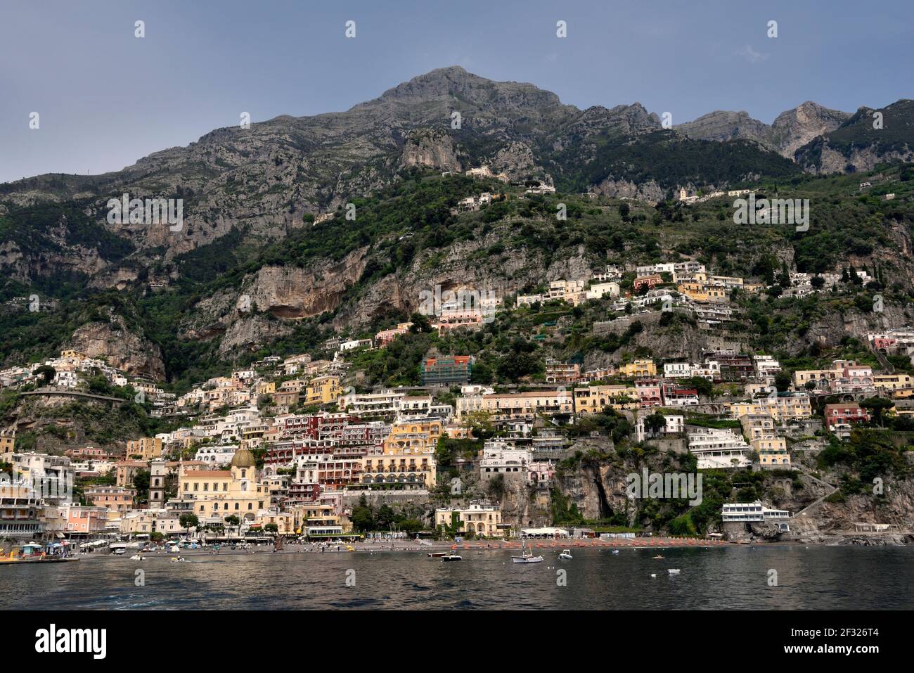 geography / travel, Italy, Campania, Positano, with church Santa Maria ...