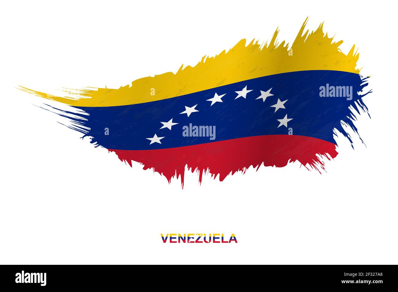 Flag of Venezuela in grunge style with waving effect, vector grunge ...