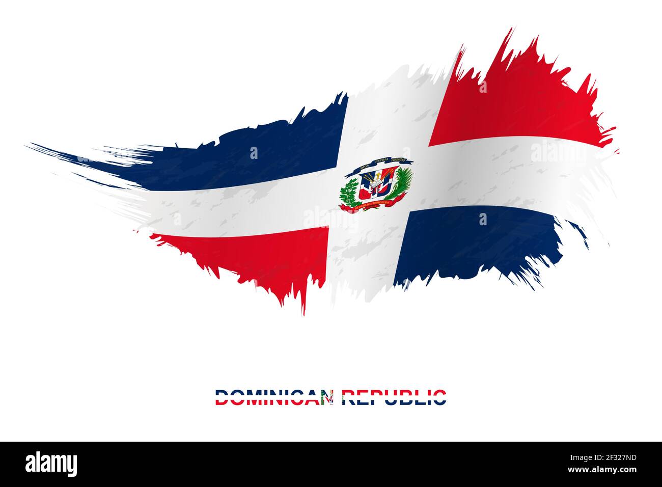 Flag of Dominican Republic in grunge style with waving effect, vector ...