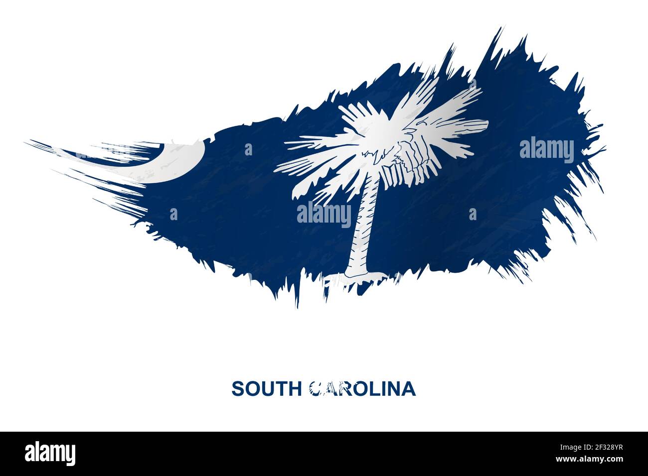 Flag of South Carolina state in grunge style with waving effect, vector ...