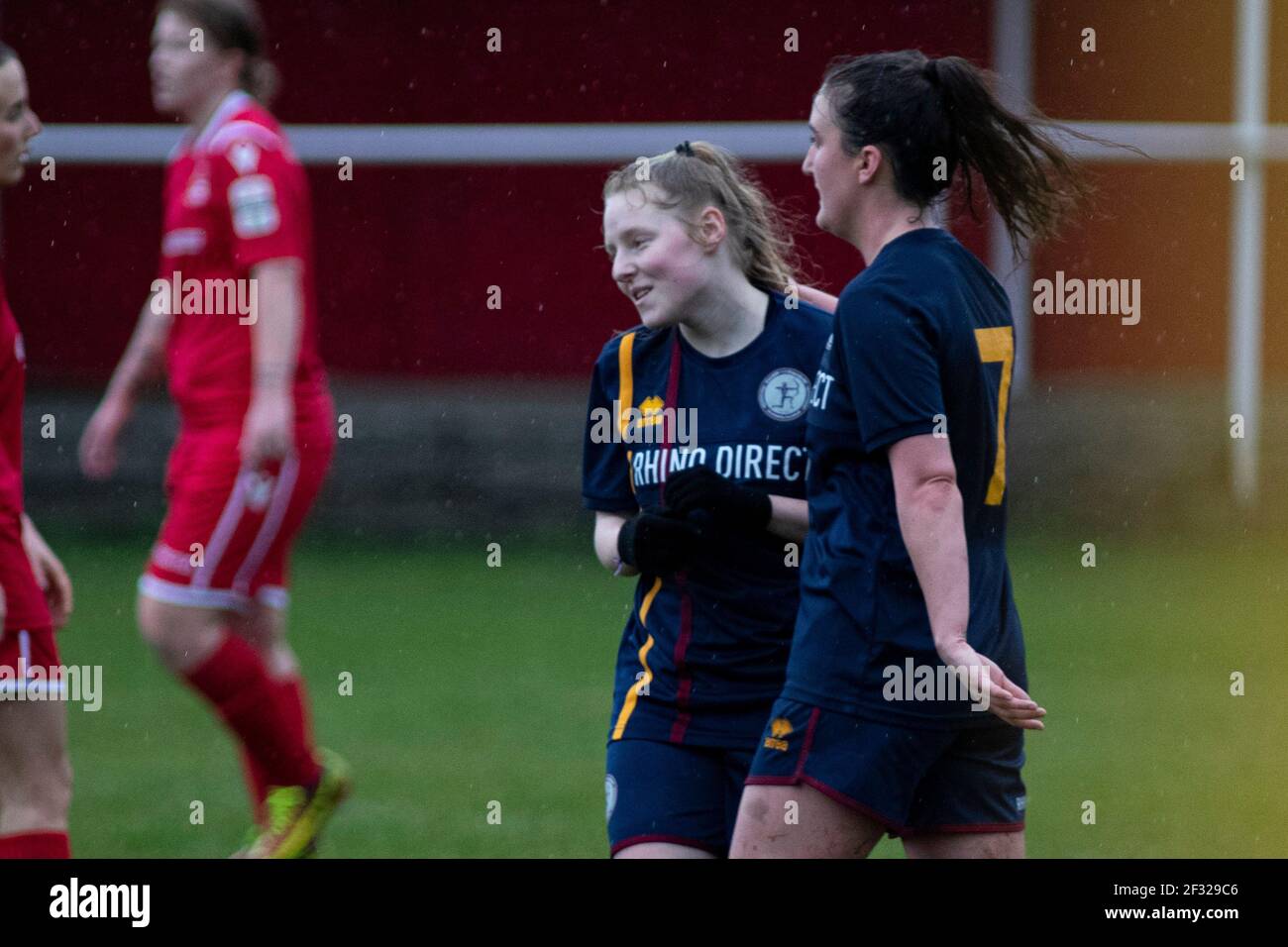 Ellie Preece of Cardiff met celebrates scoring their third goal Briton ...