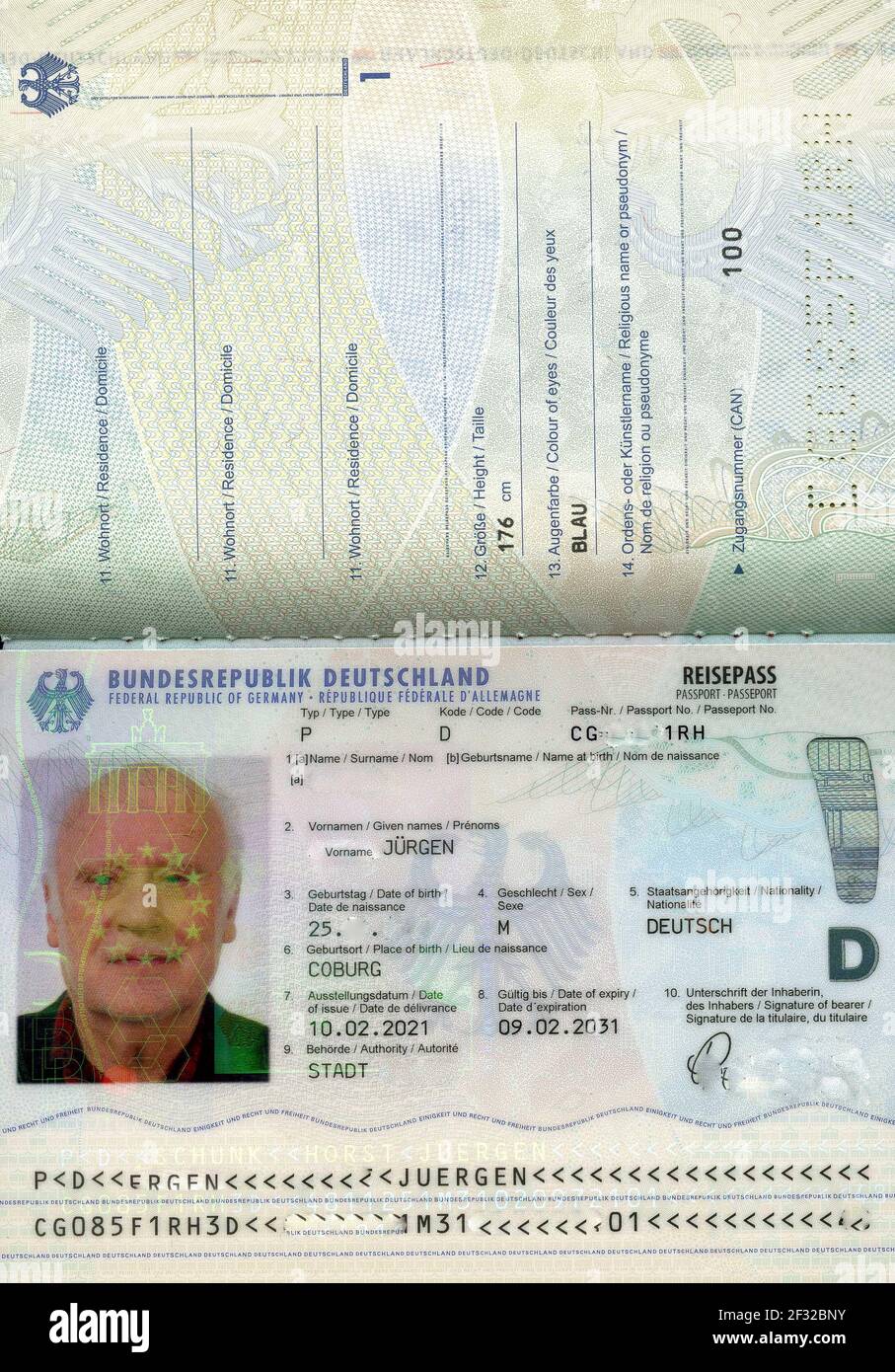 Passport of the federal republic of germany hi-res stock photography ...