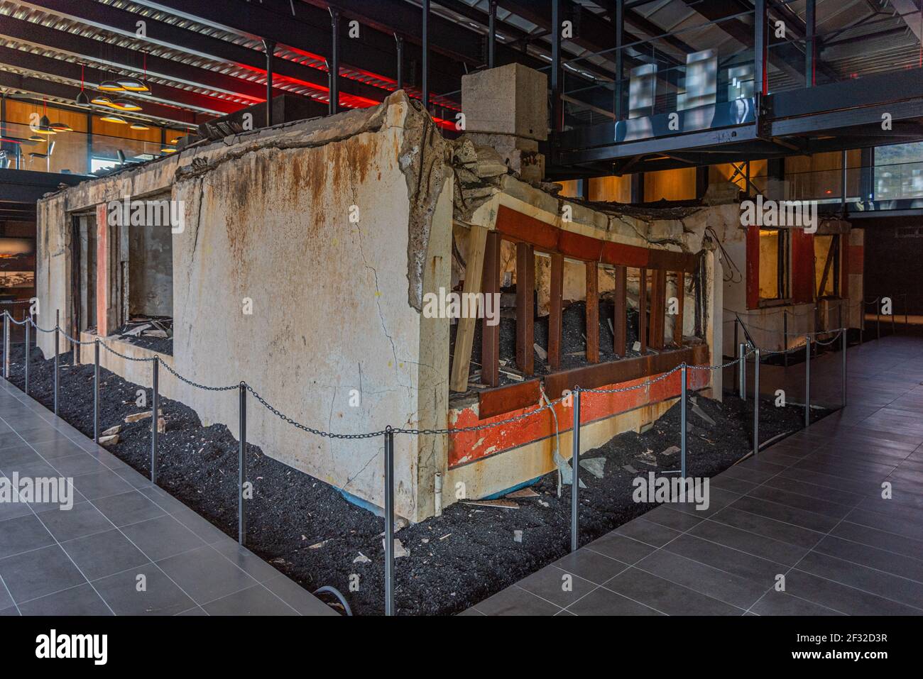 Heimaey, Iceland, August 27, 2020: Eldheimar museum showcasing a house ...