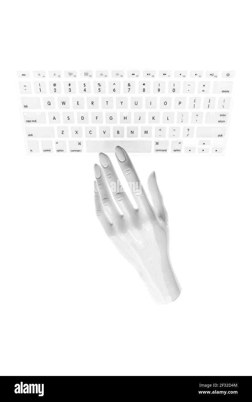 Hand approaches the computer keyboard Stock Photo - Alamy