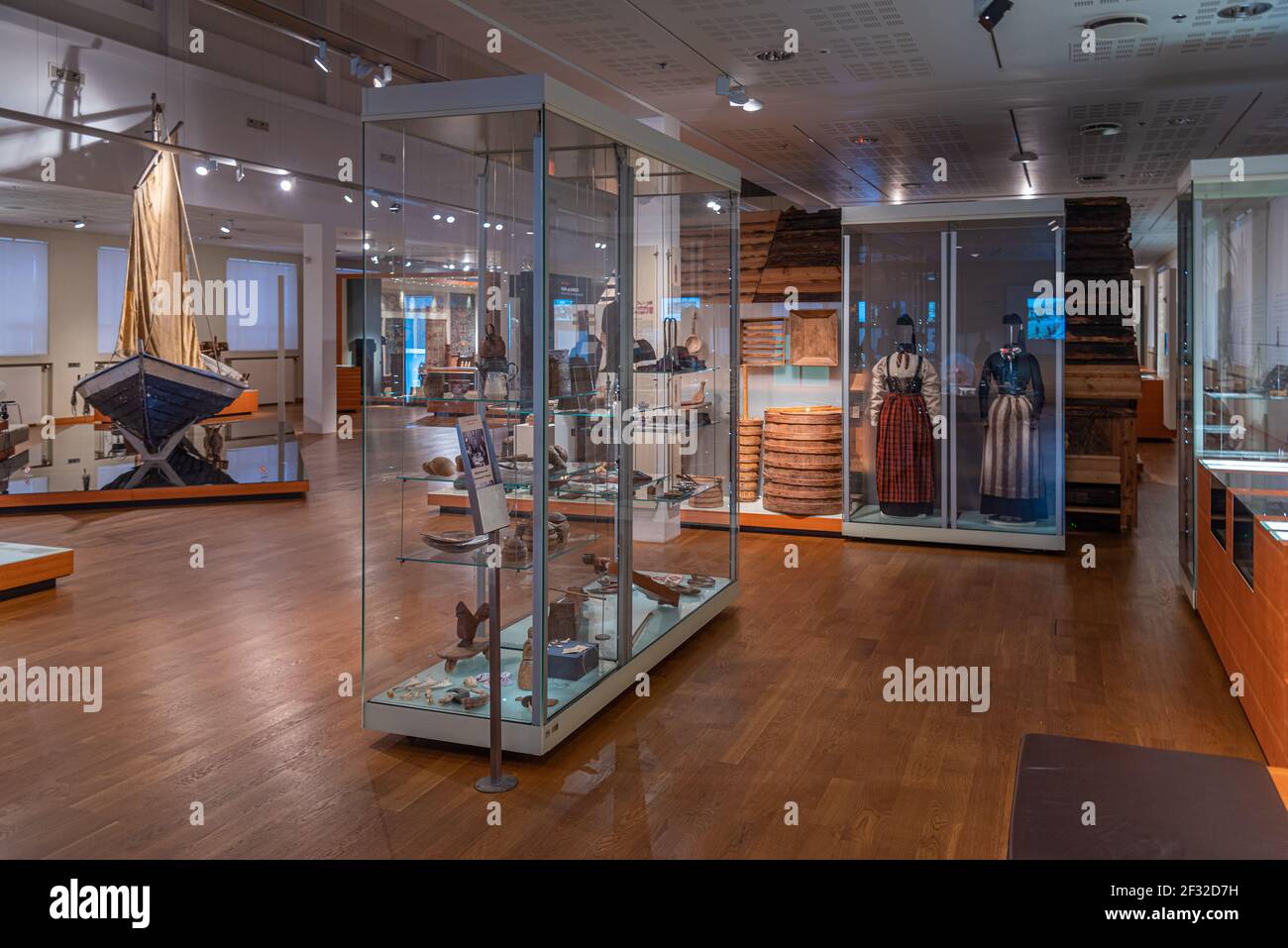 Reykjavik, Iceland, August 30, 2020: Exhibition inside of the national ...