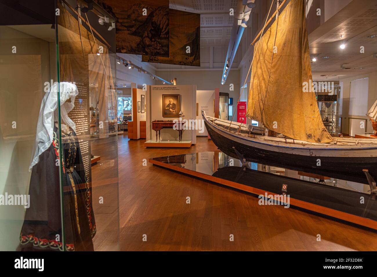 Reykjavik, Iceland, August 30, 2020: Exhibition inside of the national ...
