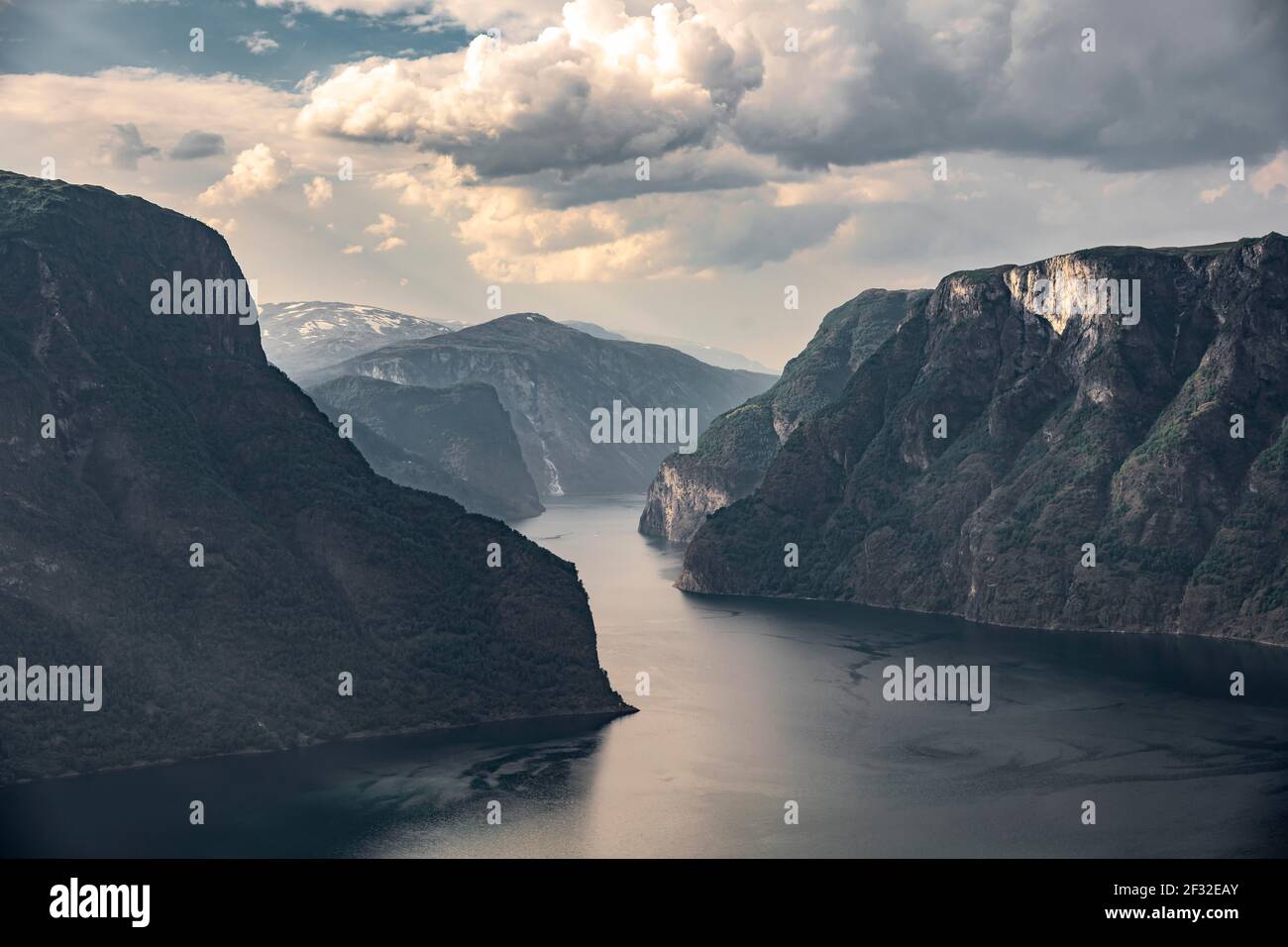 Geiranger overview of the geirangerfjord and the mountains hi-res stock ...