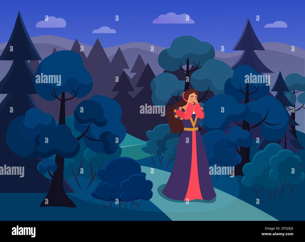 Princess crying in night hi-res stock photography and images - Alamy