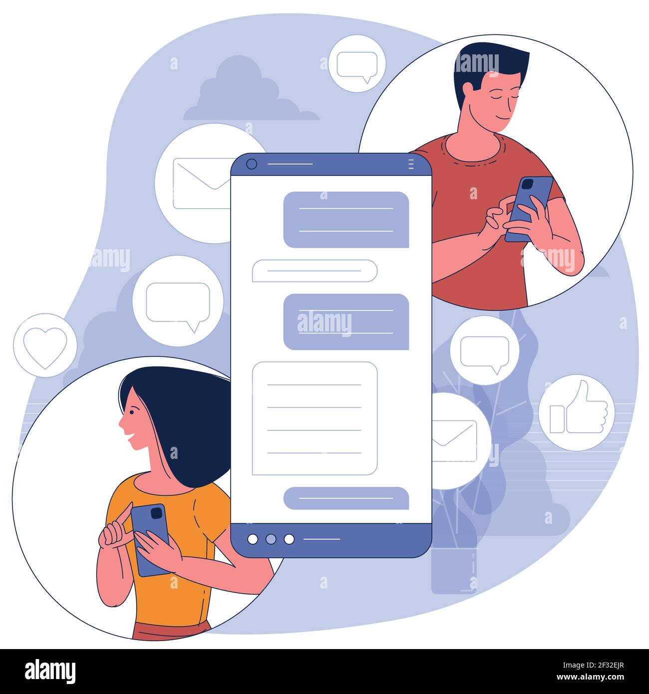 Mobile chat vector concept Stock Vector Image & Art - Alamy