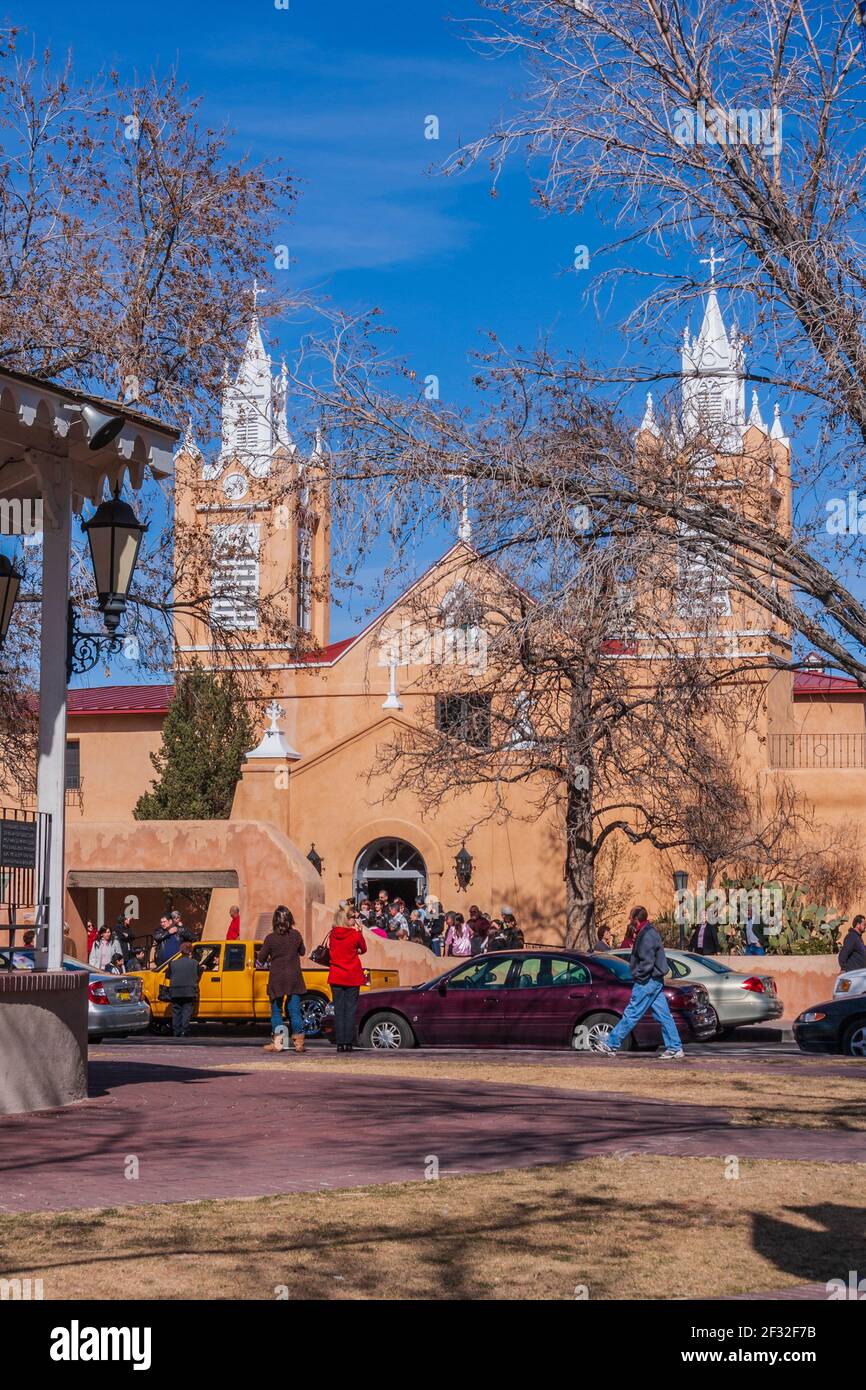 Pueblo spanish style architecture albuquerque old town hi-res stock ...