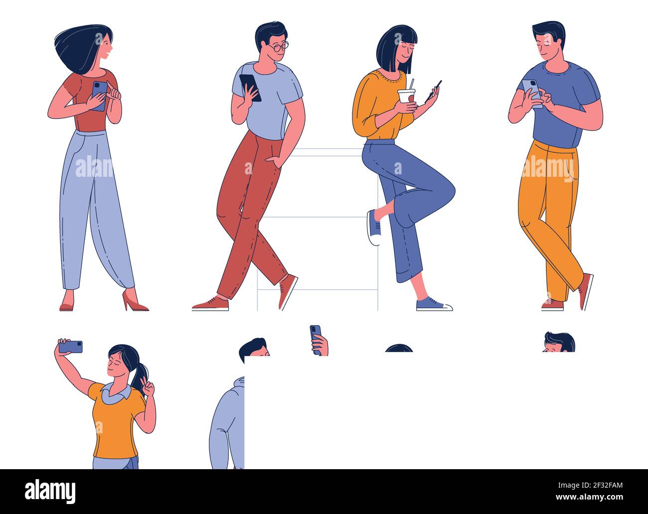 People with mobile phones Stock Vector Image & Art - Alamy