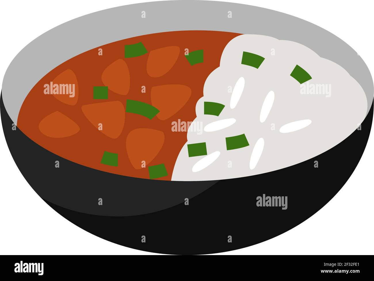 Asian curry, illustration, vector on a white background Stock Vector ...