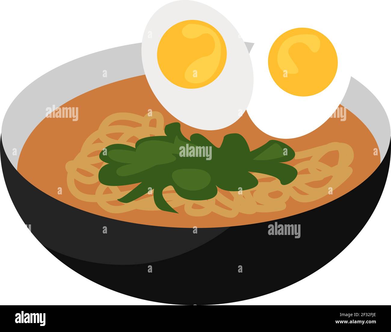Asian ramen, illustration, vector on a white background Stock Vector ...