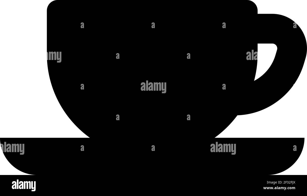 Black cup of coffee, illustration, vector on a white background Stock ...