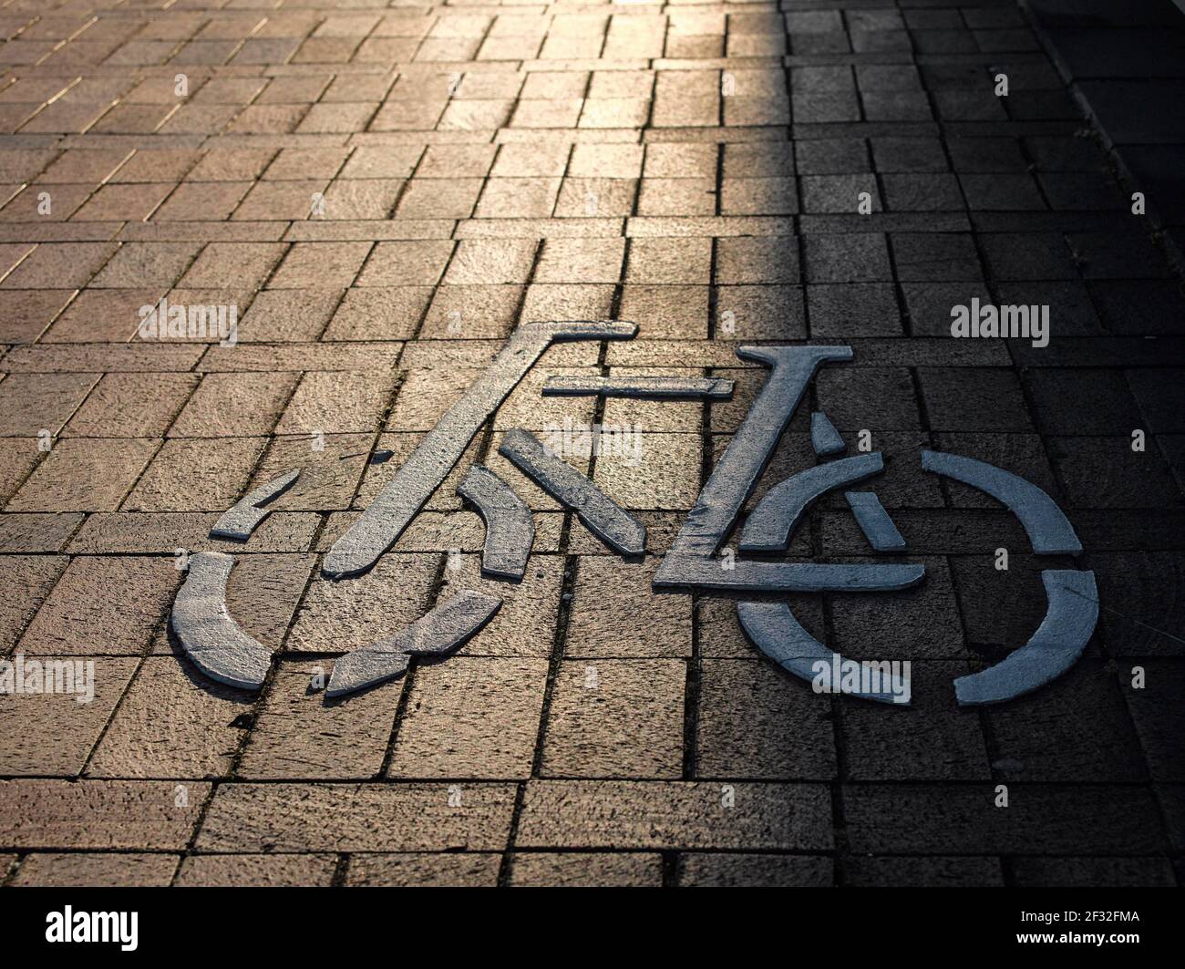 Cycle path marking, asphalt marking, Hamburg, Germany Stock Photo - Alamy