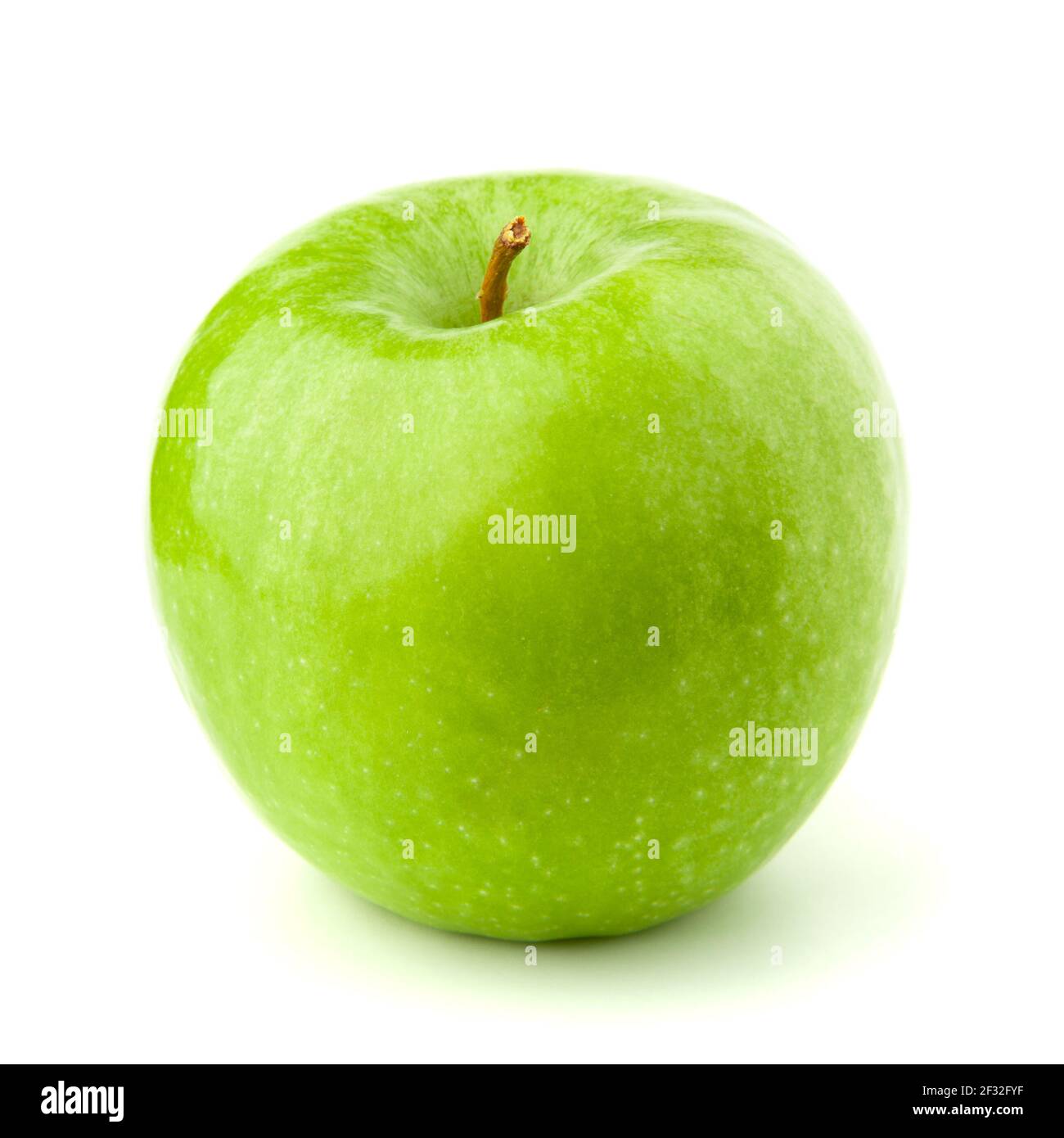 Green apple on a white background with a shadow Stock Photo - Alamy